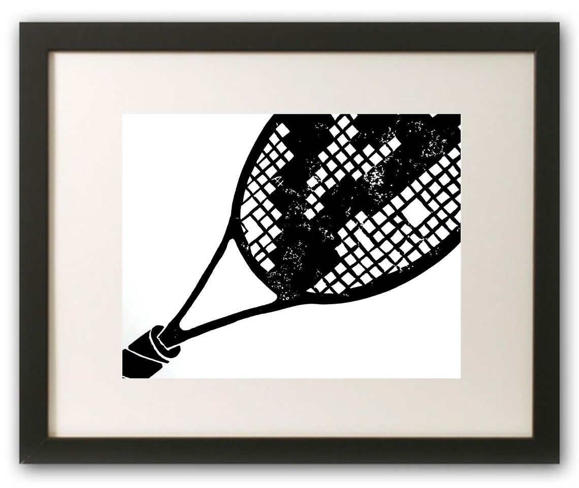 Tennis Racket Art Print Hand-carved & Printed 11 X 14 - Etsy
