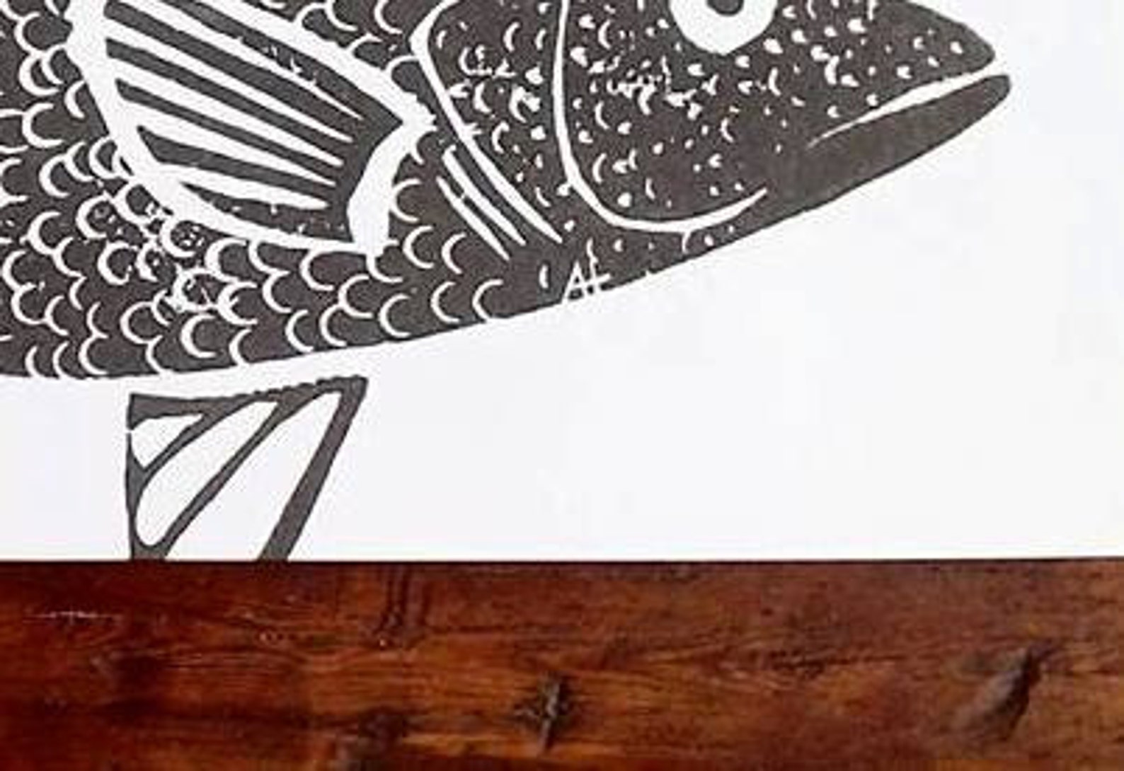 Walleye Fish Original Print Hand Carved and Printed two 11 - Etsy