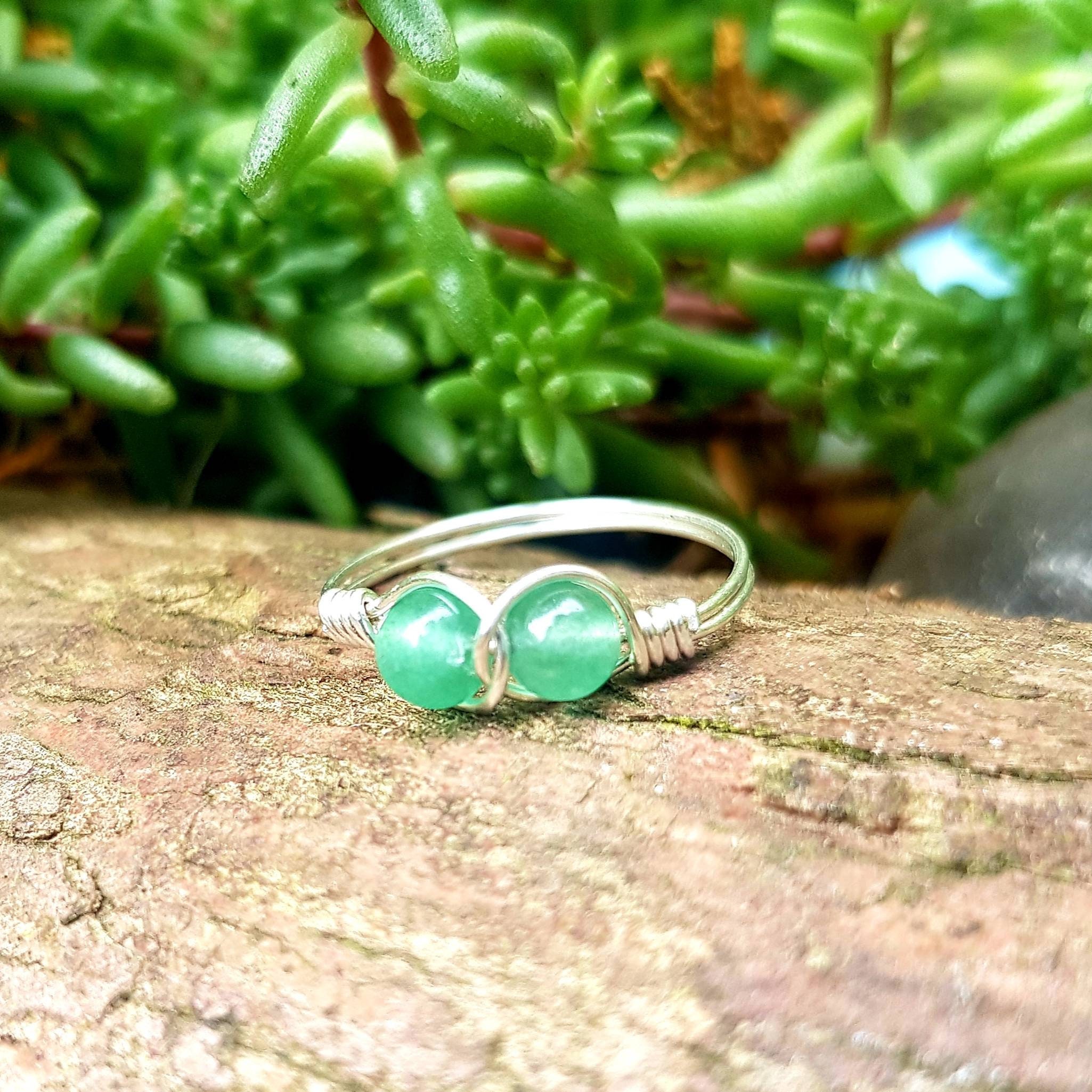 Green Aventurine ring 925 Sterling silver Crystal Ring | Etsy
