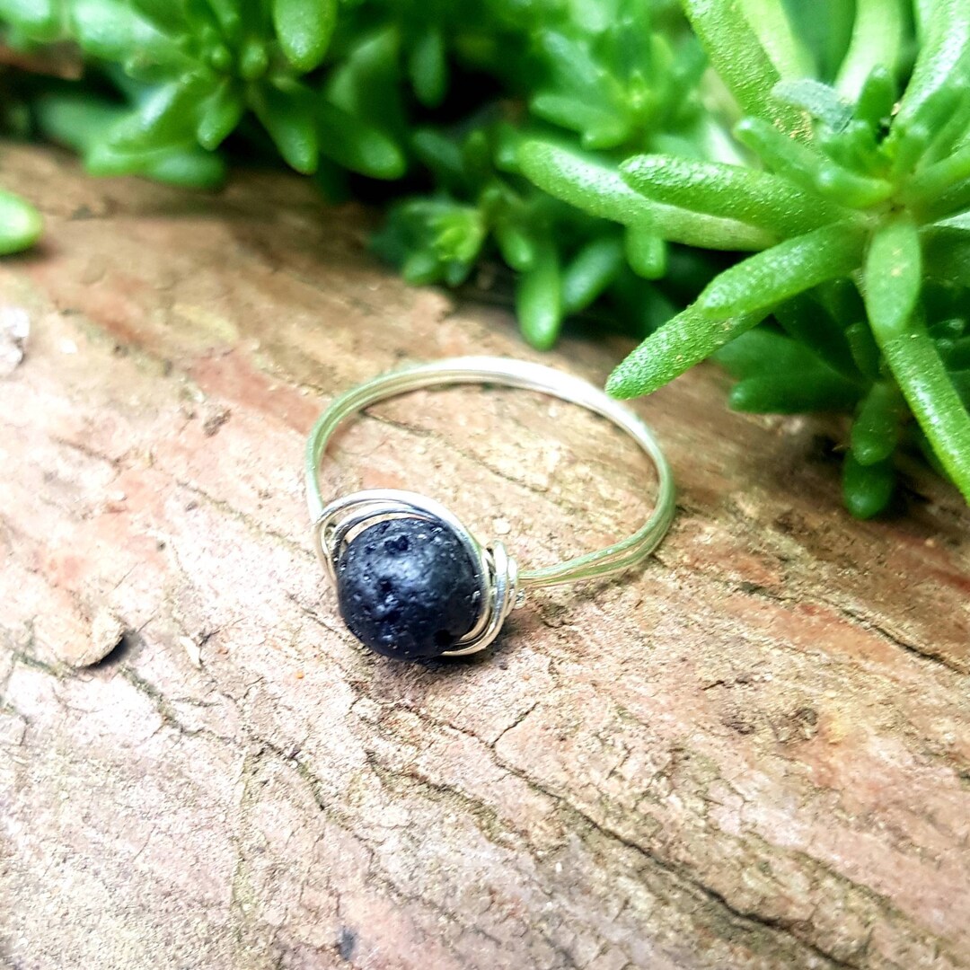 Lava Rock Ring, 925 Sterling Silver, Essential Oil Ring, Diffuse Ring ...