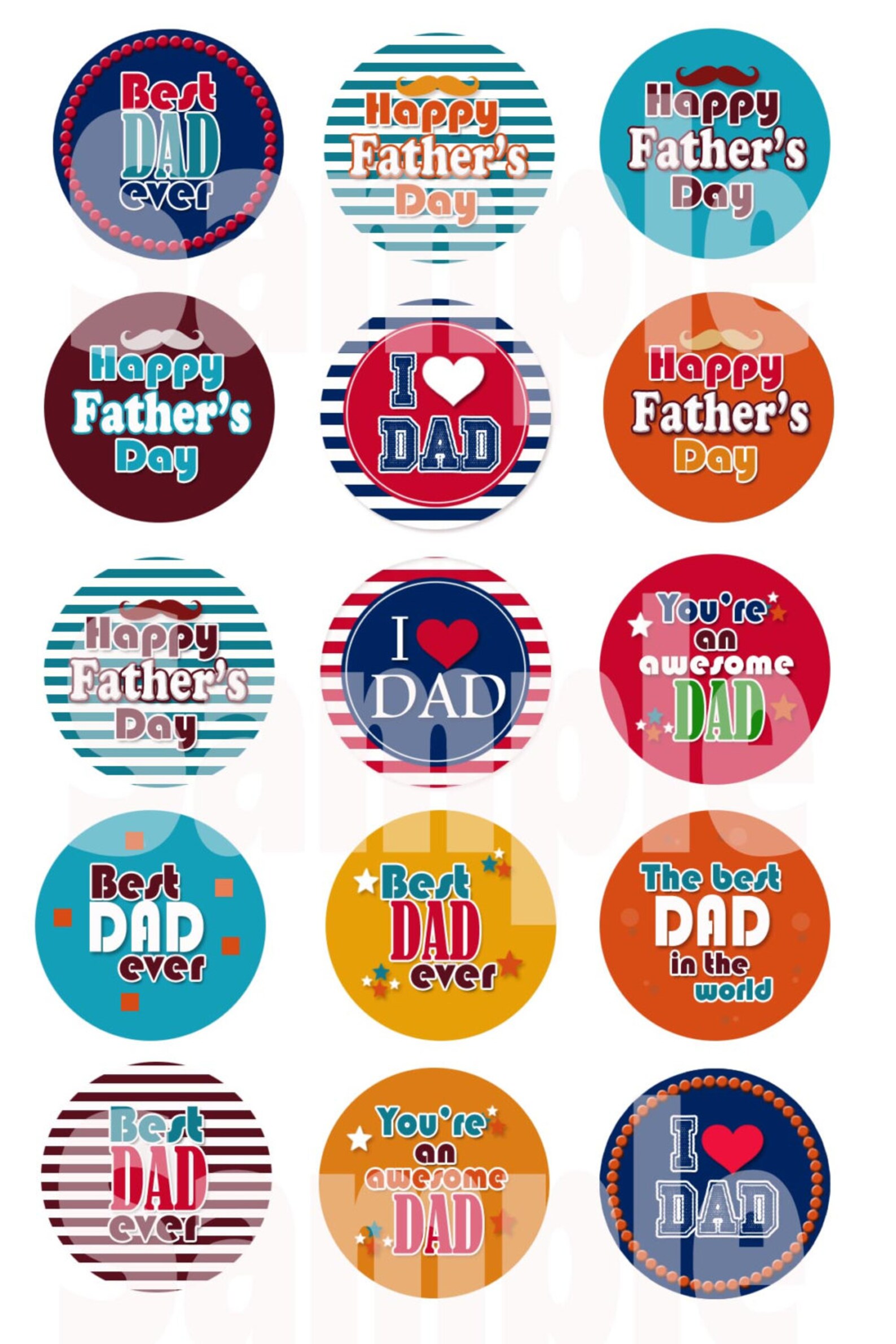 INSTANT DOWNLOAD Father's Day 1" Bottle Cap Images - 4 X 6 Digital ...