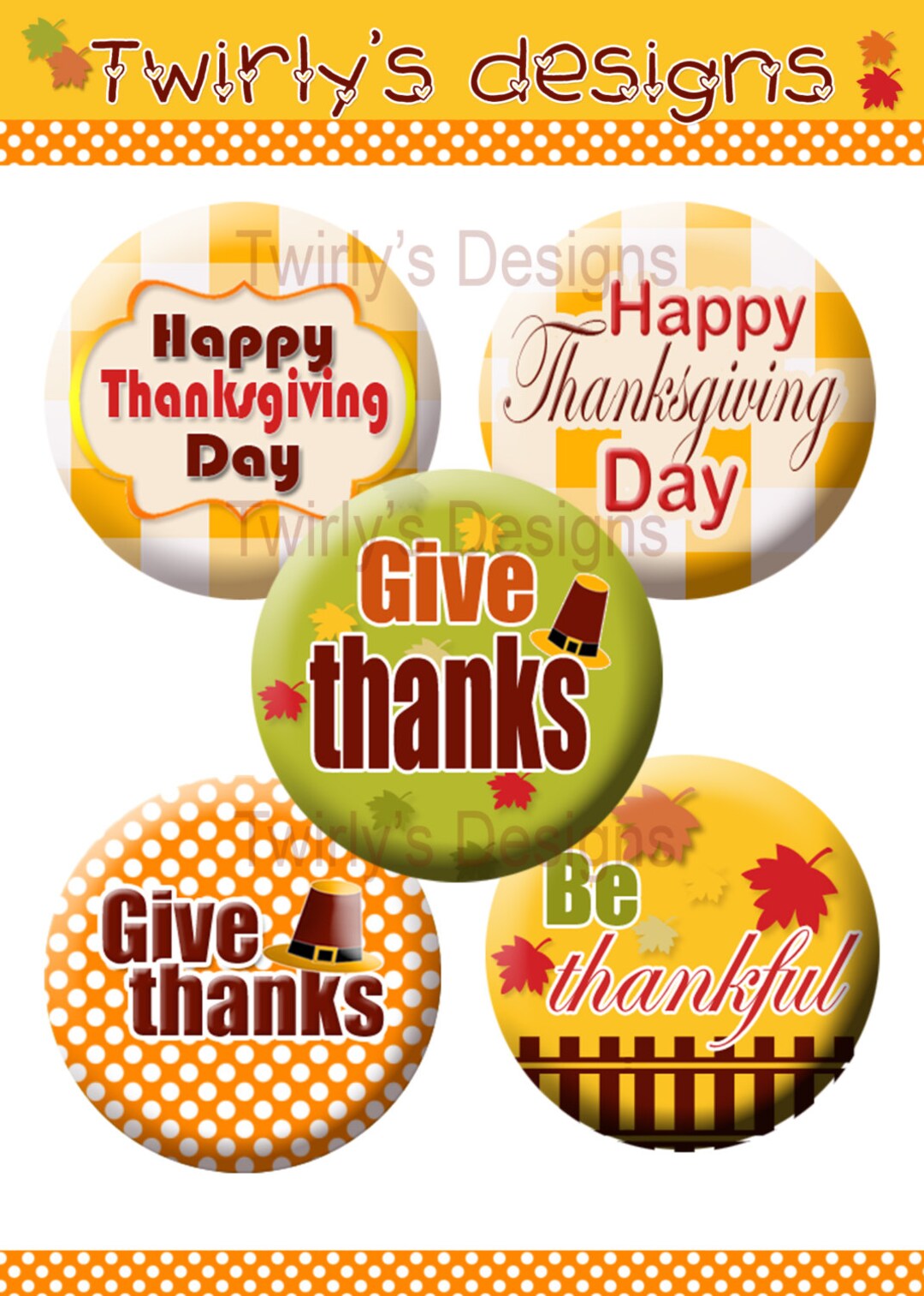 INSTANT DOWNLOAD 1 Thanksgiving Day Bottle Cap Images 4 X 6 Digital ...