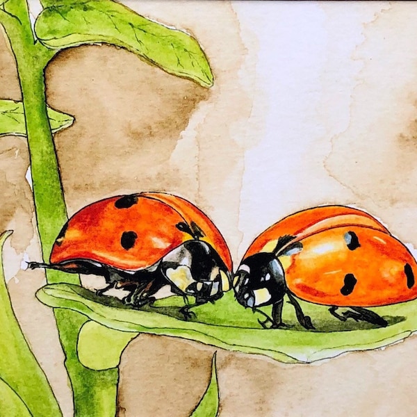 Ladybug Painting - Etsy