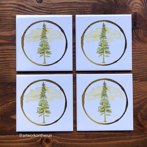Pine Tree Coaster, Coaster, Outdoorsy Gift, Outdoorsy Art, Camping Art ...