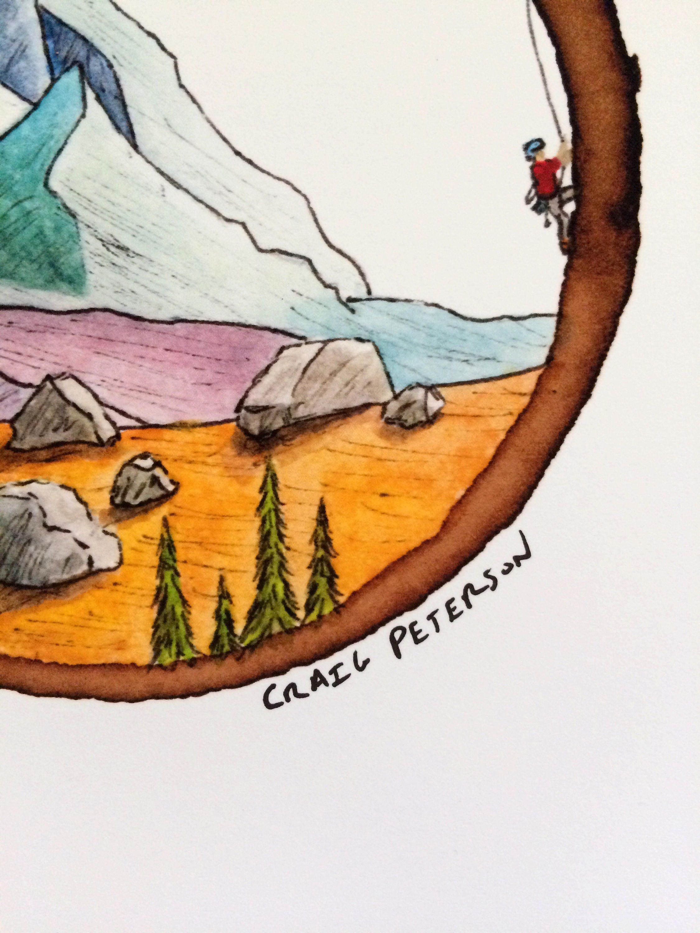 Climb On Climbing Art Mountain Art Watercolor Art Wall | Etsy