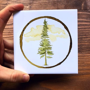 Pine Tree Coaster, Coaster, Outdoorsy Gift, Outdoorsy Art, Camping Art ...