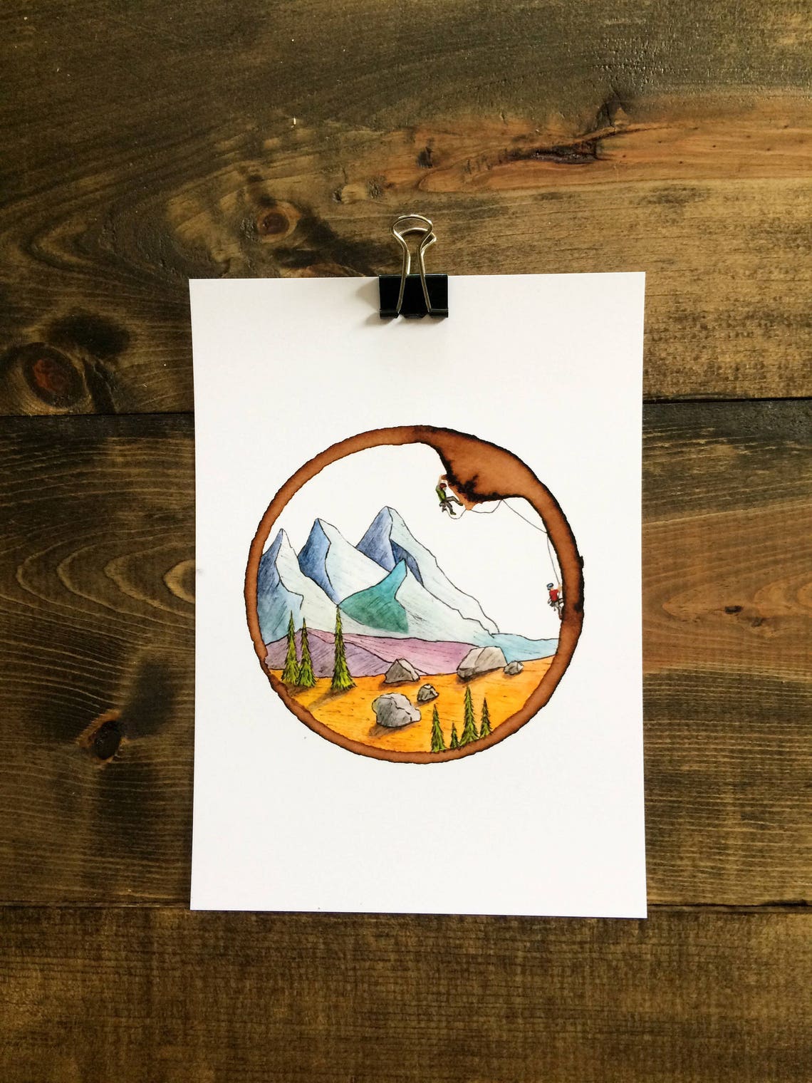 Climb On Climbing Art Mountain Art Watercolor Art Wall | Etsy