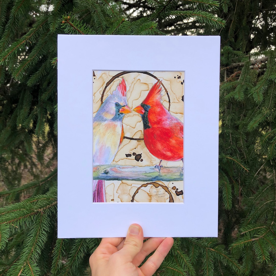 Cardinals Art Print, Cardinal Wall Art, Cardinal Painting, Male ...