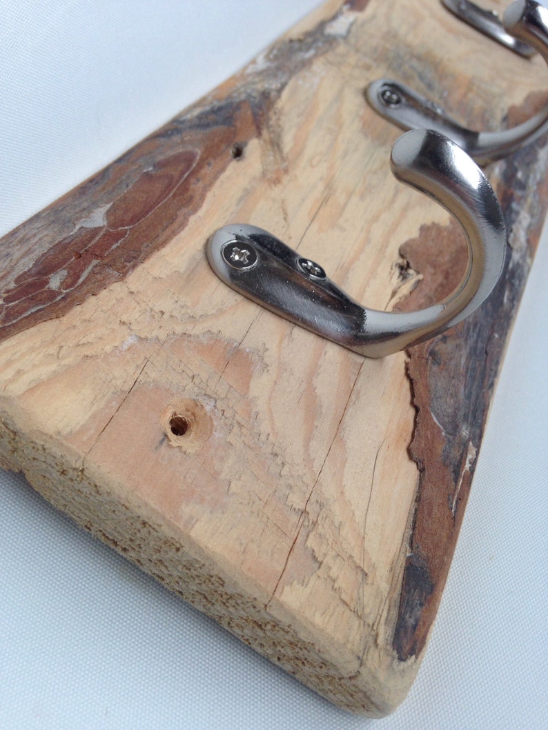 Rustic Coat Rack Recycled Wood with Metal Hooks | Etsy