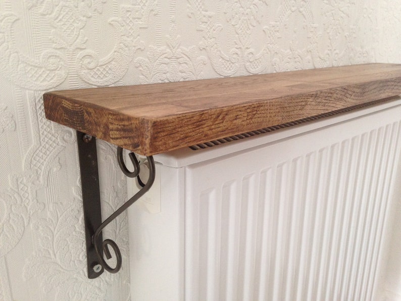 16cm Solid Oak Wooden Radiator Shelf with Antique Metal | Etsy