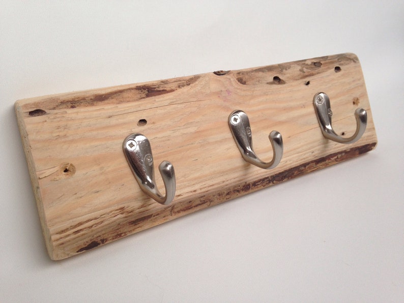 Rustic Coat Rack Recycled Wood with Metal Hooks | Etsy
