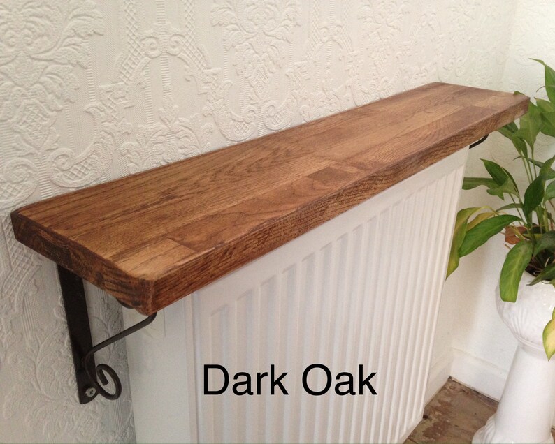 16cm Solid Oak Wooden Radiator Shelf with Antique Metal | Etsy