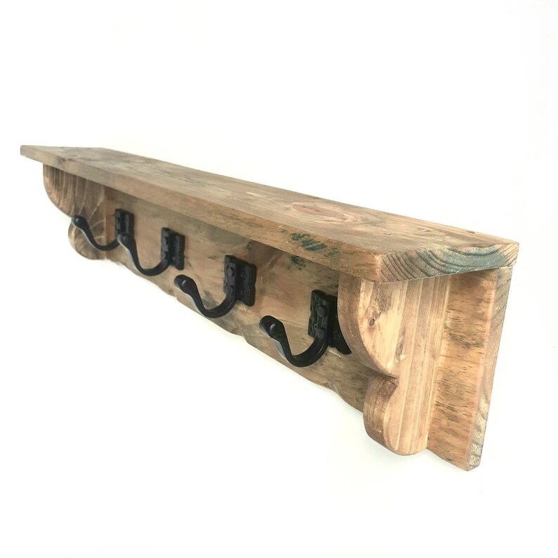 Rustic Tudor Coat Rack and Shelf Reclaimed Wood With Coat - Etsy