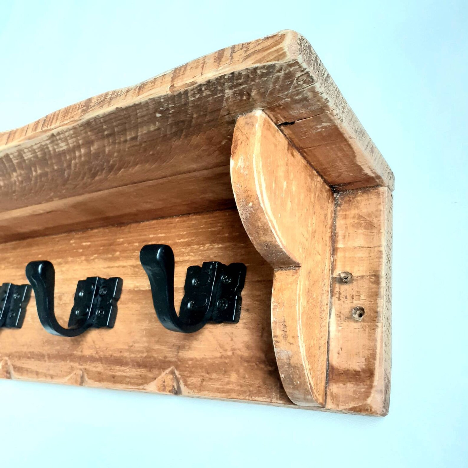 Rustic Tudor Coat Rack and Shelf Reclaimed Wood With Coat - Etsy