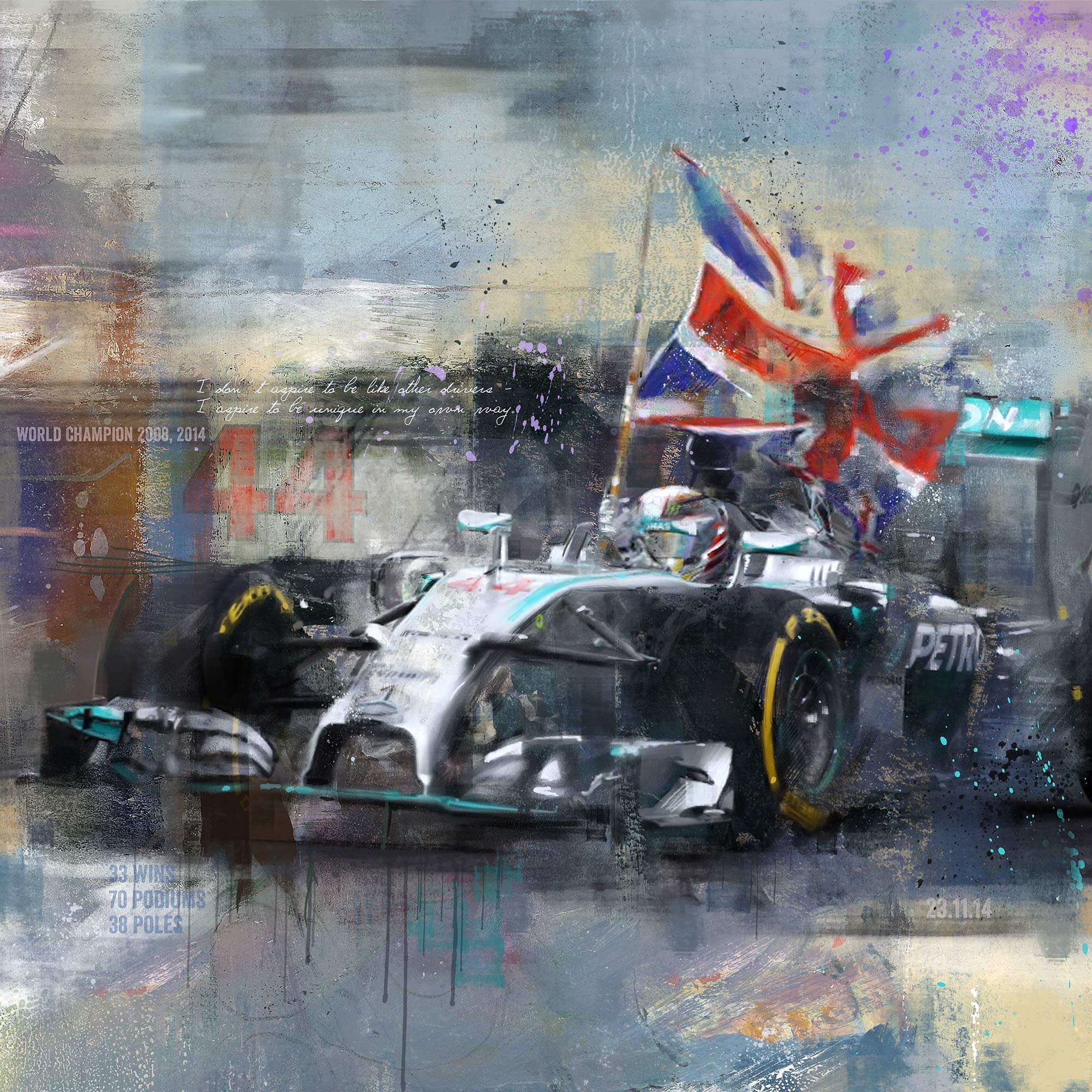 Taking the Title: Limited Edition Print of Lewis Hamilton - Etsy