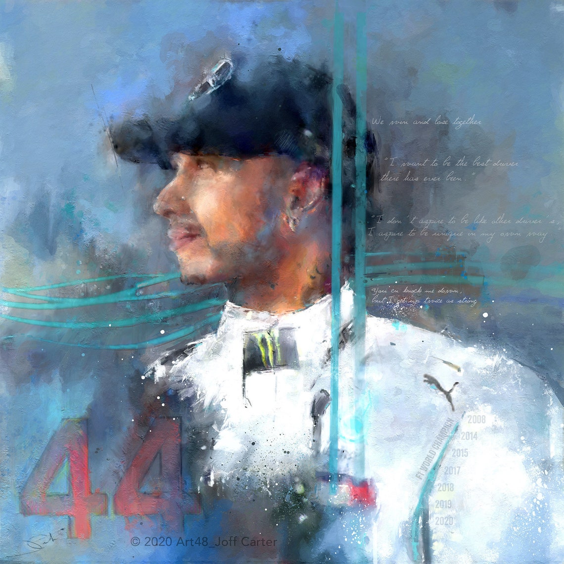 Still I Rise Lewis Hamilton Portrait: Limited Edition Print - Etsy