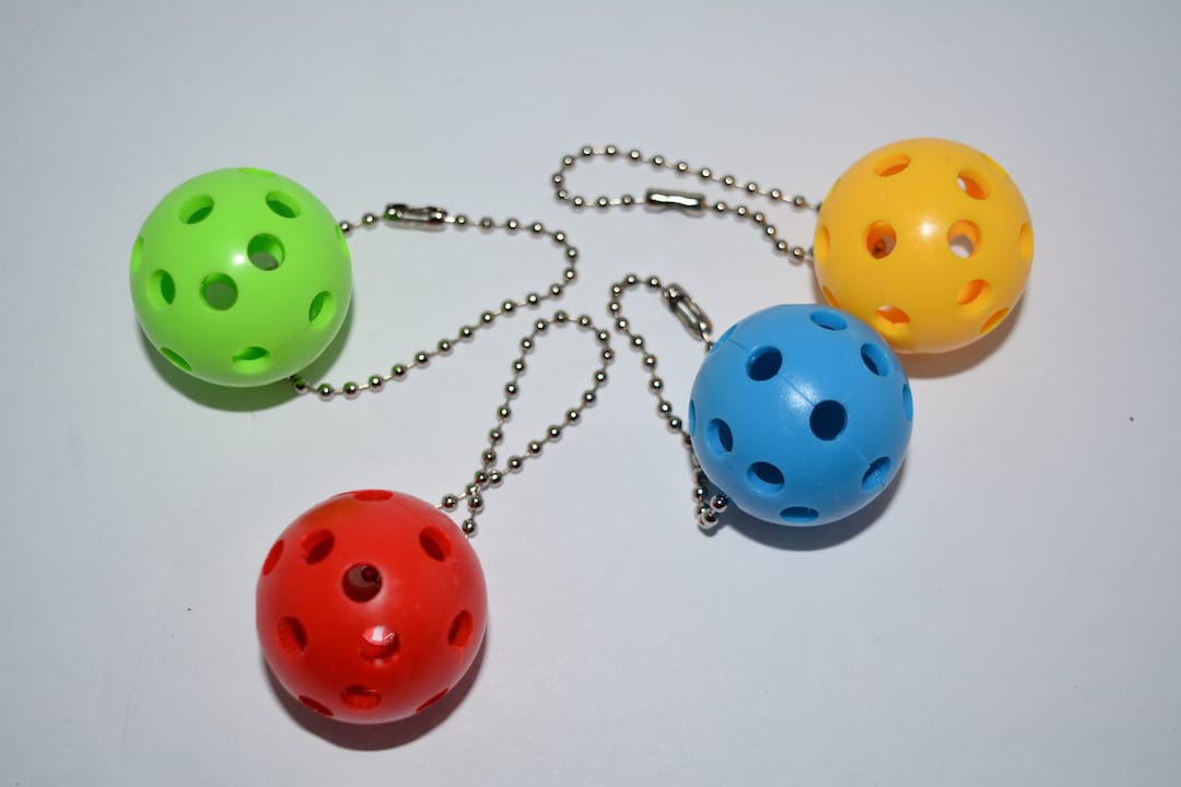 New Mini Bag Tags/pulls, Mini Fun Pickleballs, Four Colors, Pickleball ...