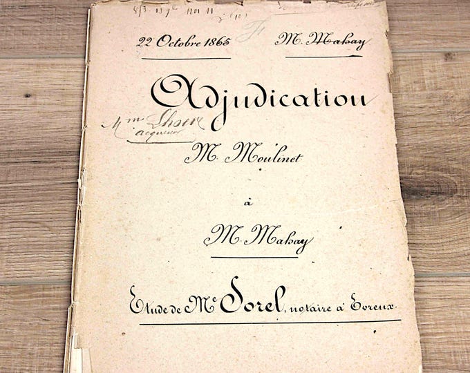 1800s Antique French Notarial Deed, Solicitor Contract (1865), 28 Pages ...