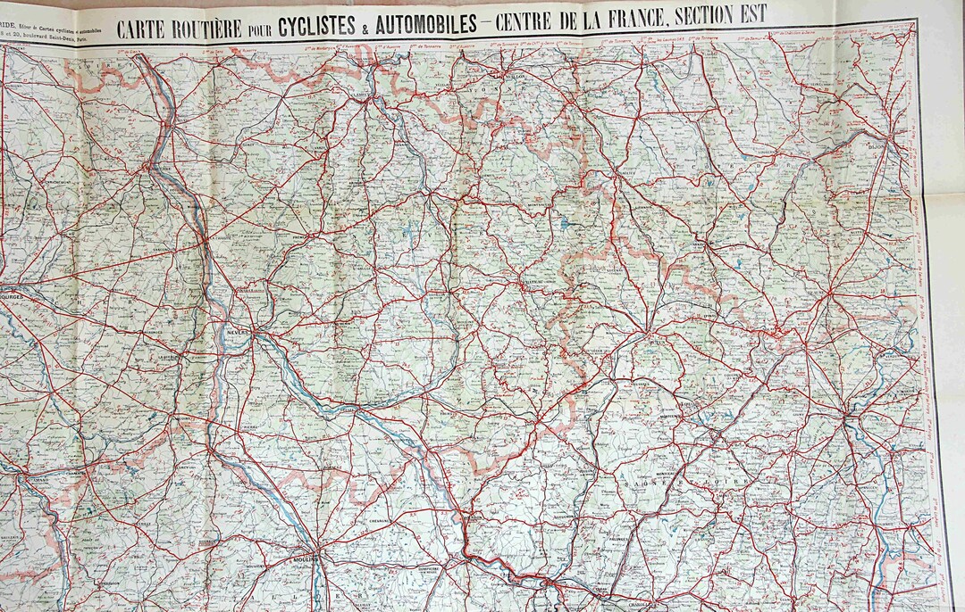 Antique French Road Map: Taride, Central France, 1920s-30s - Etsy UK