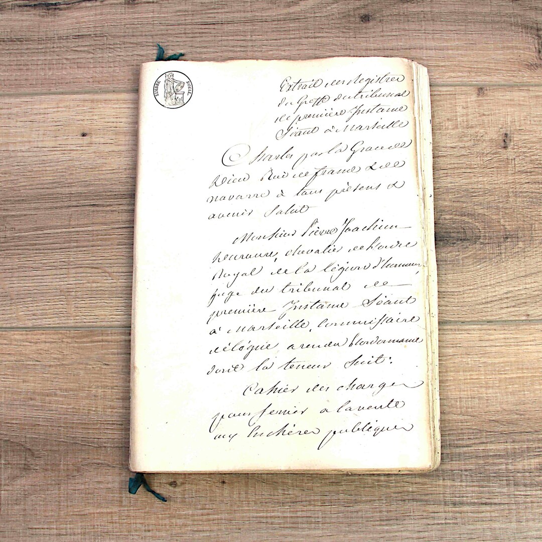 1800s Antique French Large Notarial Deed, Solicitor Contract 1829 ...