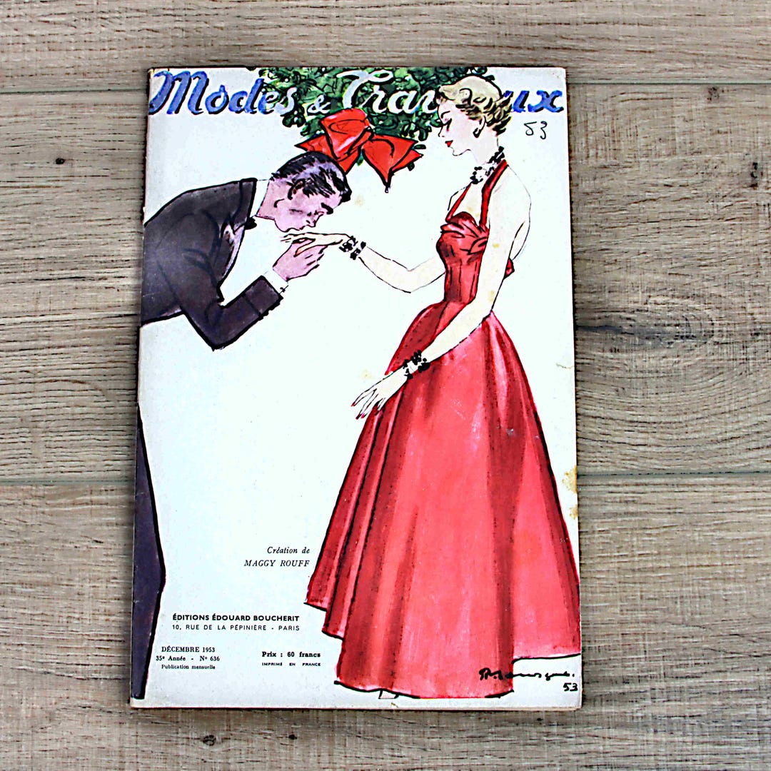 Modes & Travaux December 1953, Vintage French Fashion Magazine, France ...