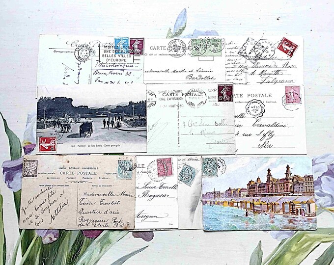Antique French Postcards, Postage Stamps and Cancellations (1900-20s ...