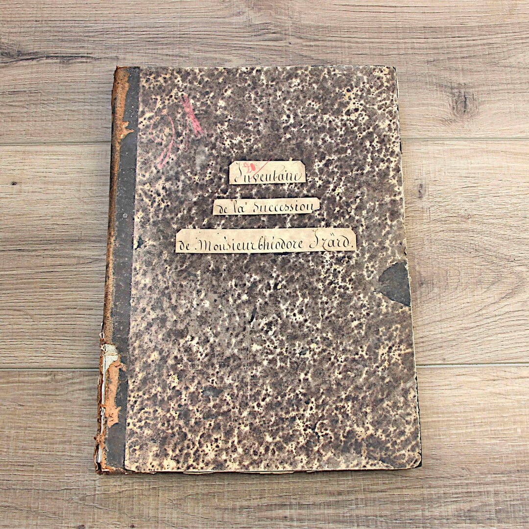 Antique 1800 Large Estate Inventory Book (1870), 150 Handwritten Pages ...