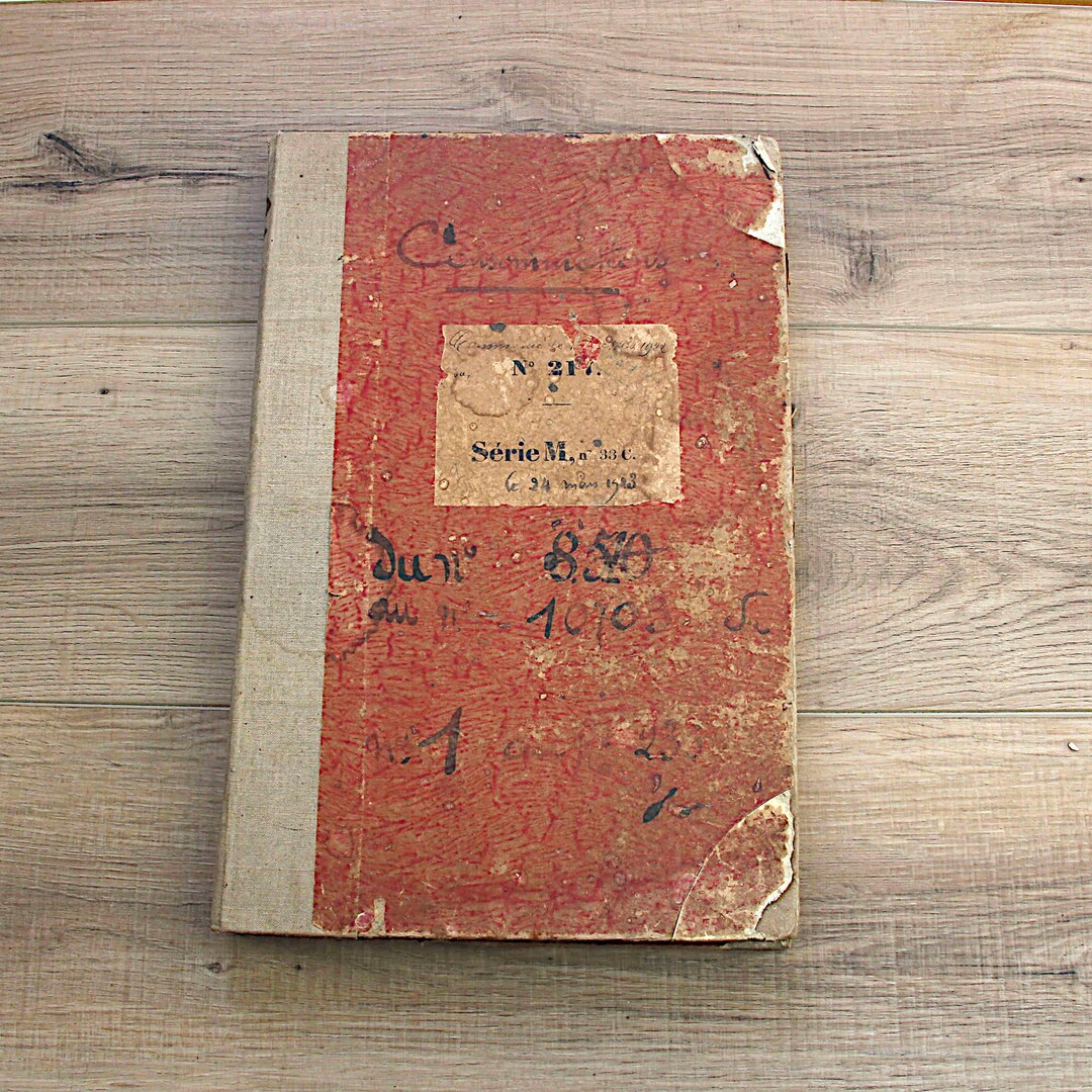 Antique 1920 Large XXL French Register, Customs Handwritten Book for ...