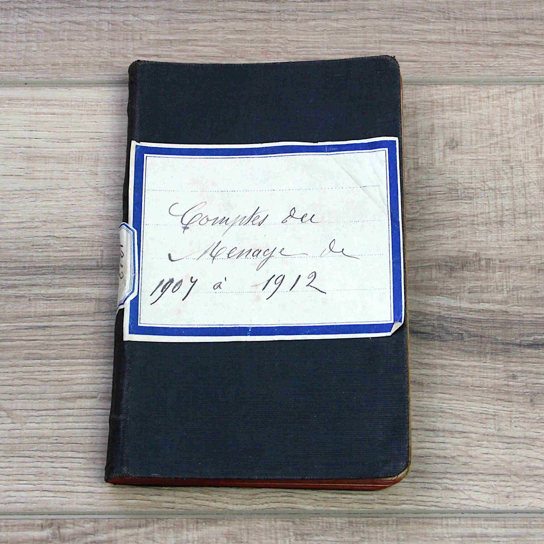 1900s Antique French Notebook With Household Accounts , France, 180 ...