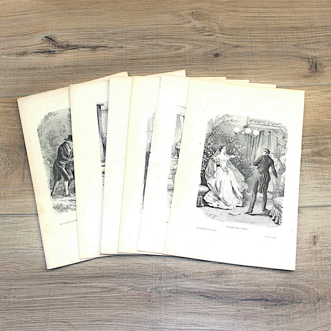 Antique 1800s French Engravings (1890s), Set of Ten 18th Century ...