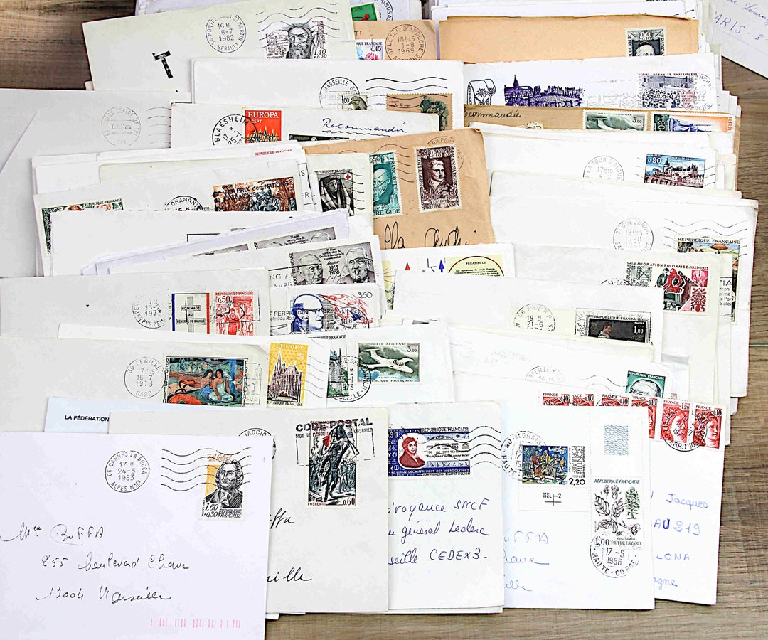 Vintage French 1970-80s Philatelic Covers, Bundles of 14 Empty ...