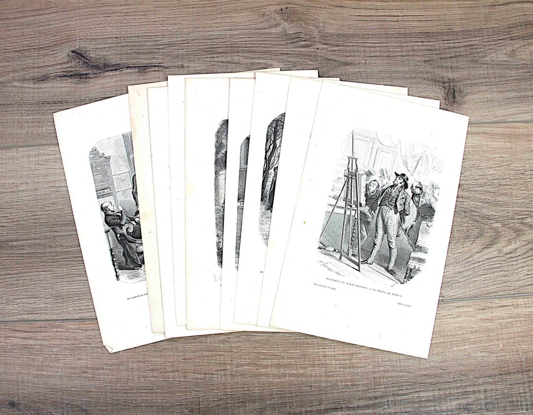 Antique 1800s French Engravings (1890s), Set of 9 18th Century ...