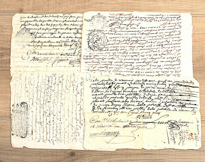 Antique French Receipt Set, 1700s Cotton Rag Paper Ephemera - Etsy