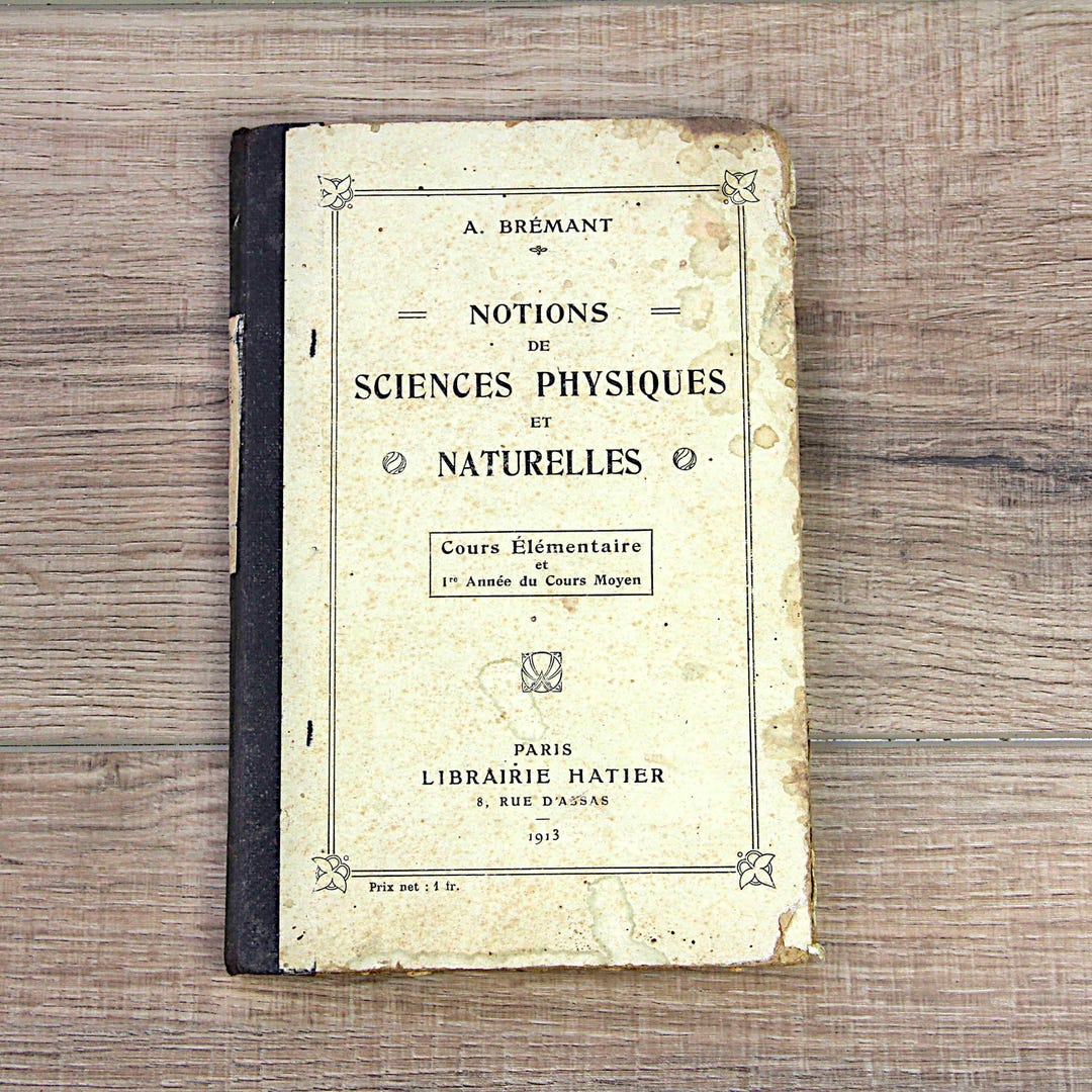 Antique Illustrated French Science Book 1910s, Primary School Natural ...
