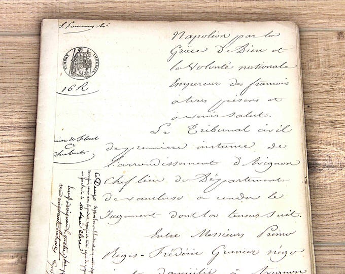 1800s Antique French Notarial Deed, Solicitor Contract (1857), 30 Pages ...