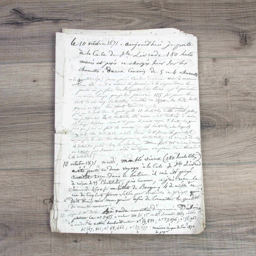 1800s Antique Accounts Notebook 1871-02 From a Farmer With Various ...