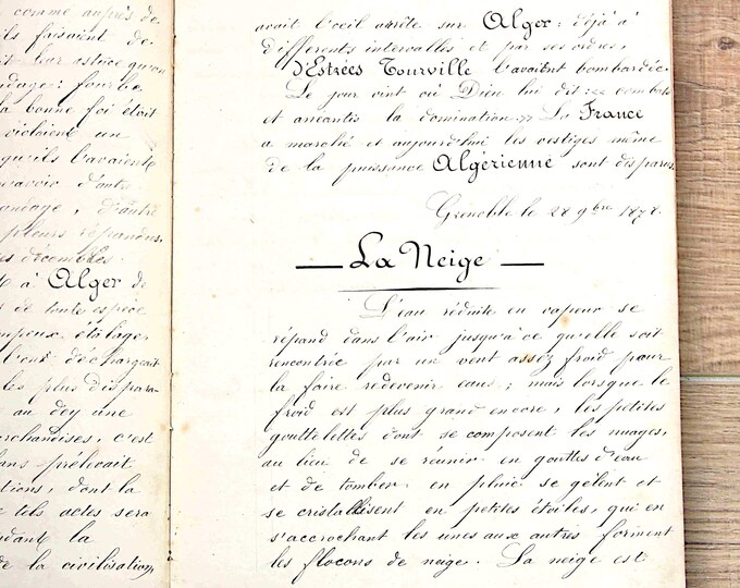 1800s Antique and Unique French School Exercise Textbook (1878 - 79 ...
