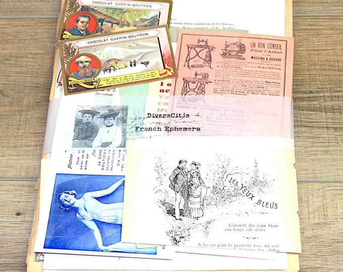Antique French Ephemera Pack, 1900-1950s Old Paper, 40 Scrapbooking ...