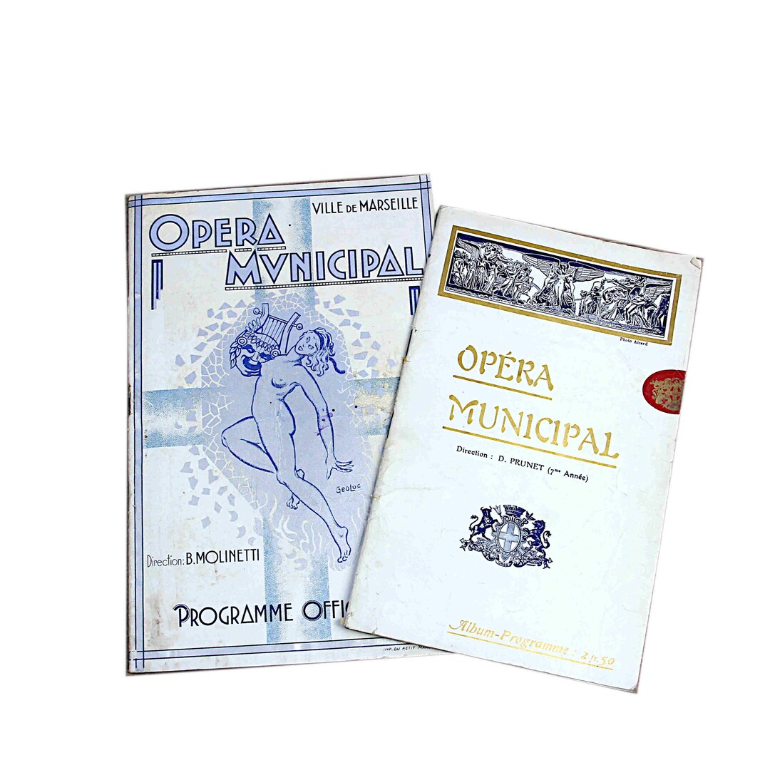 Vintage 1930s French Opera Programs, Marseilles, France, Set of 2 ...