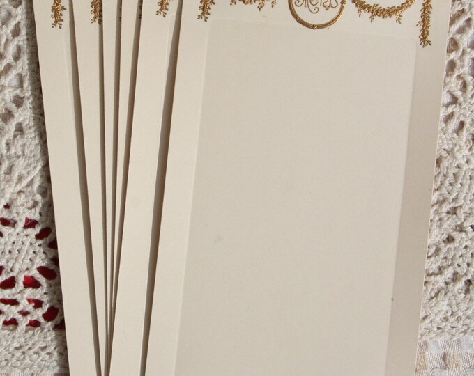 Set of 8 Antique French Blank Menus / Embossed Paper / Gilded Pattern ...