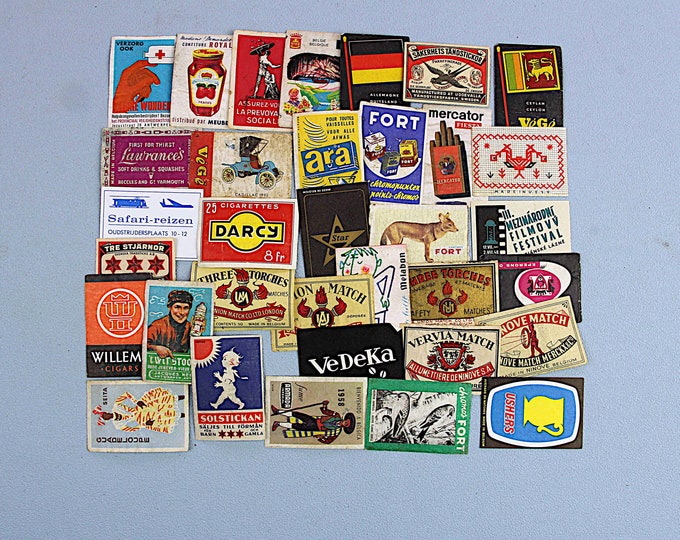 Vintage Safety Matches Labels Set of 30 European 1950 60s - Etsy