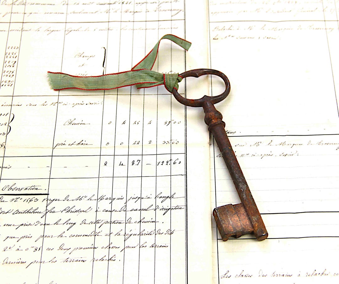 1900s Large Antique French Iron Door Key, France, a Timeless Relic ...