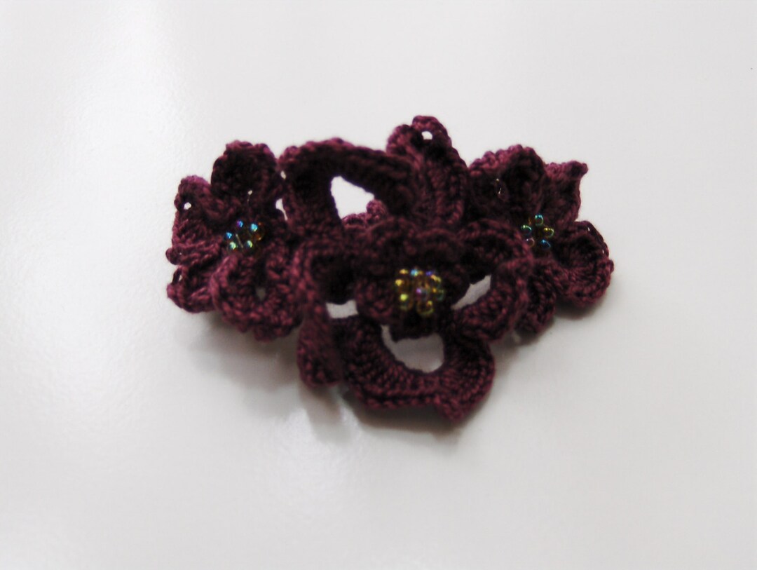 Freeform Crochet Flower Bracelet Boho Chic Accessory Gift for Loved One ...
