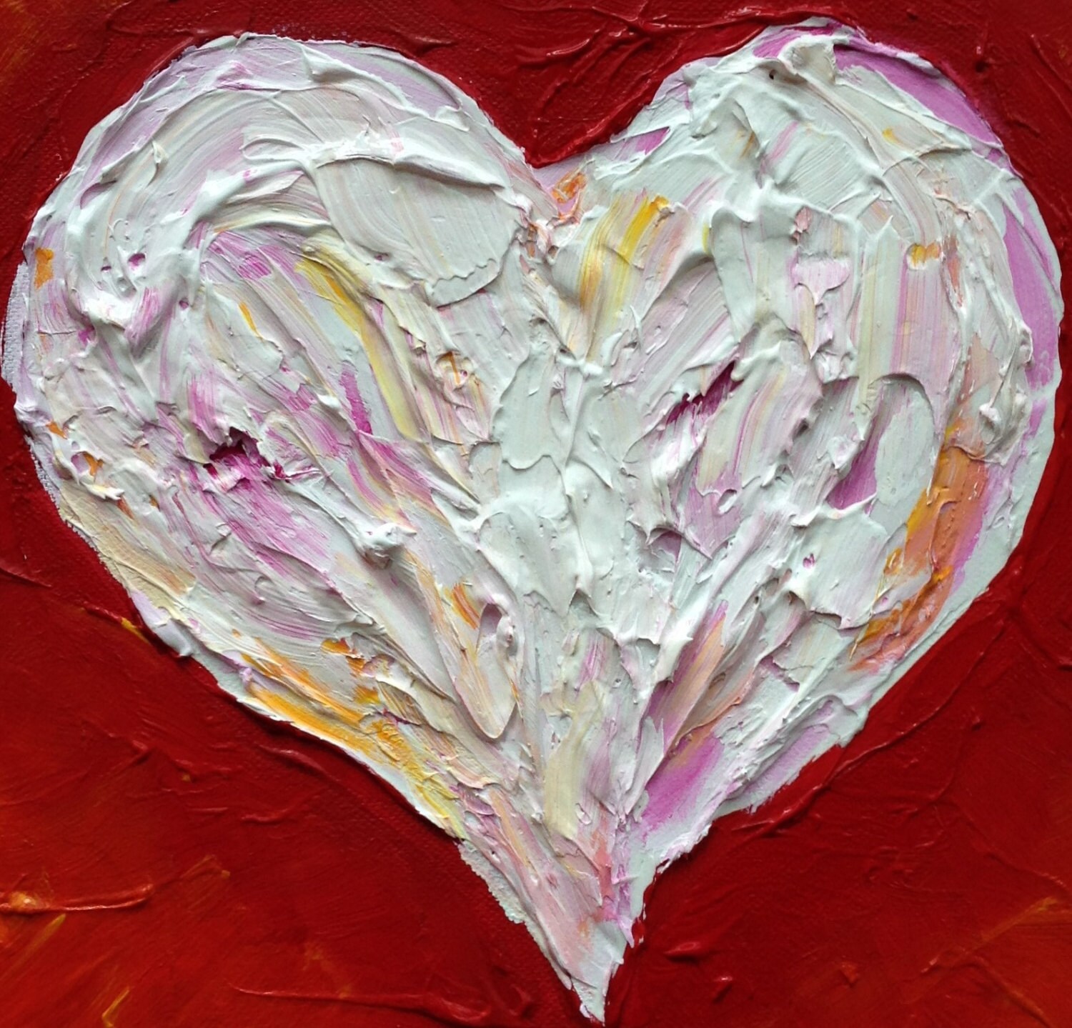 PURE HEART, Pack of 5, Greeting Cards, Artistic Cards, Art Cards, Red ...