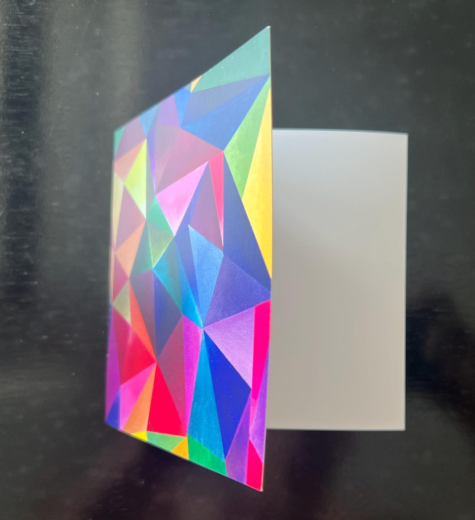 CRYSTAL COLORS, Pack of 5, Greeting Cards, Tri-fold Card, Artistic ...
