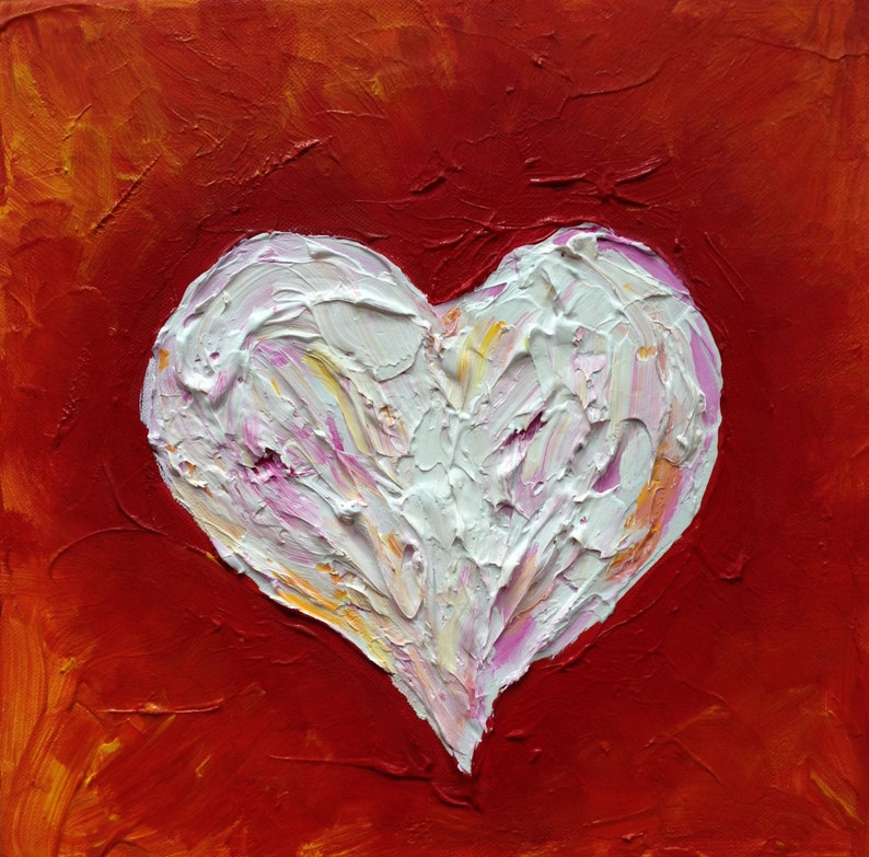 PURE HEART, Pack of 5, Greeting Cards, Artistic Cards, Art Cards, Red ...