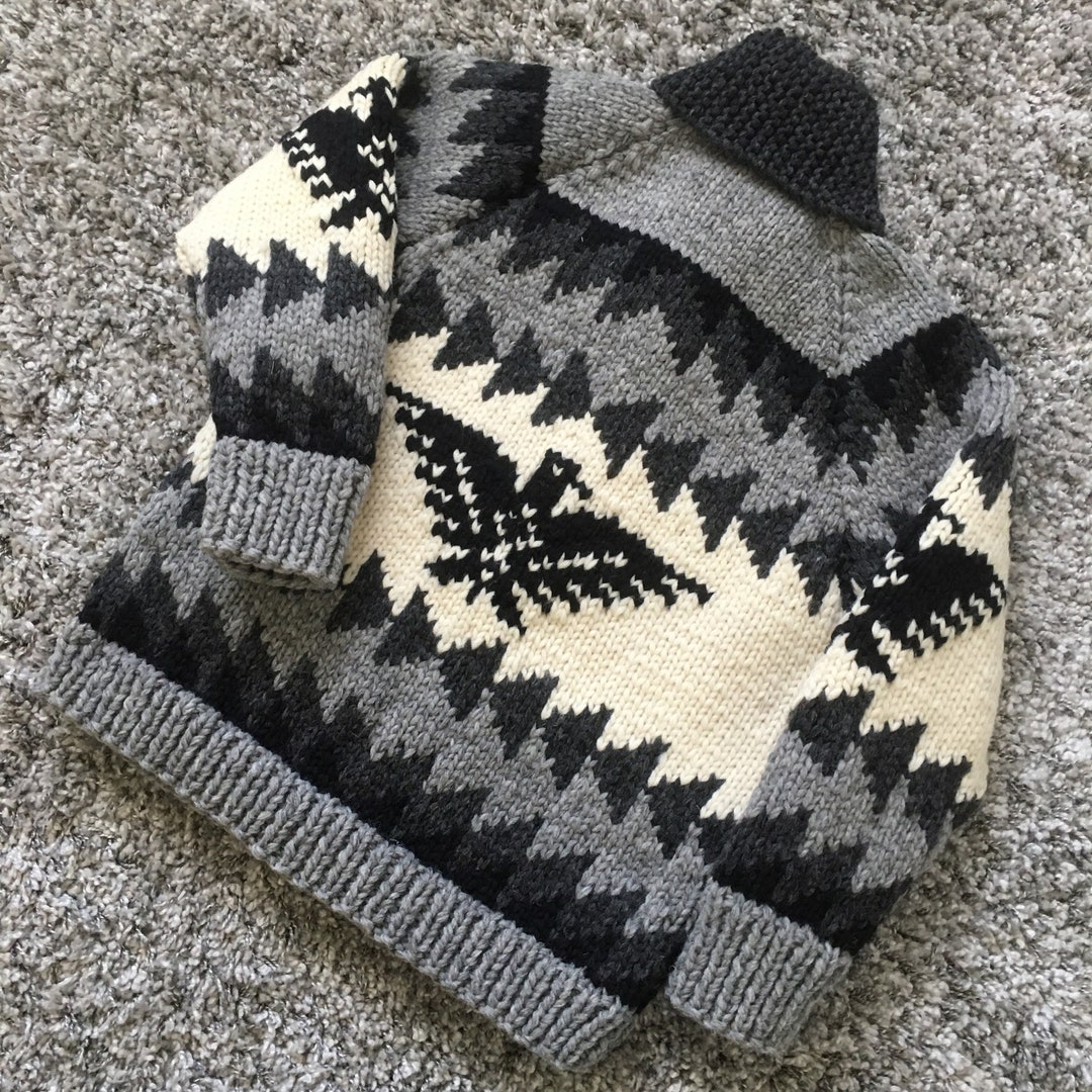THUNDERBIRD Cowichan Style Sweater - Etsy