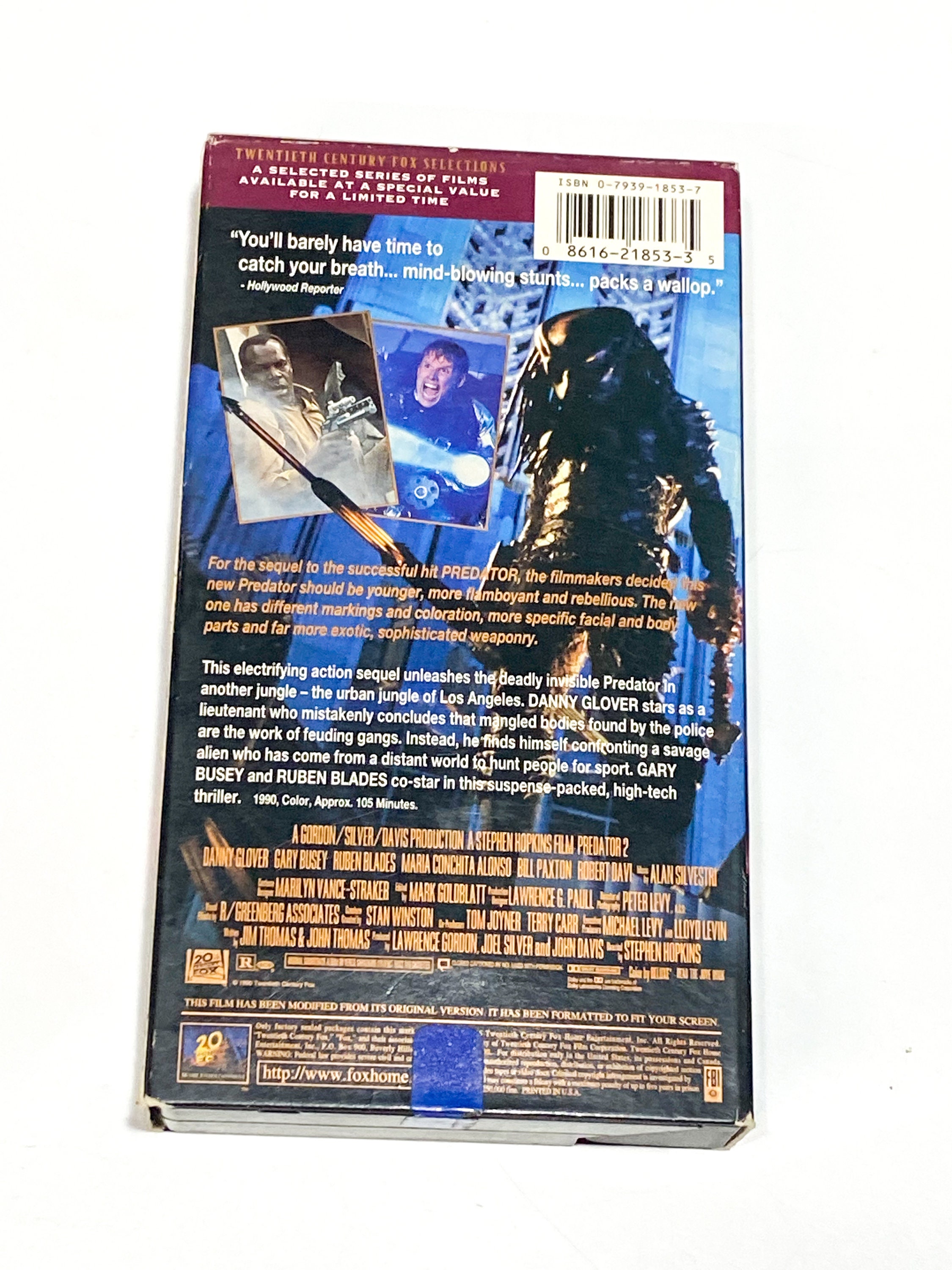 Predator 2 VHS Movie VCR Tape Video Cassette Tape Cult Classic Film Pre ...