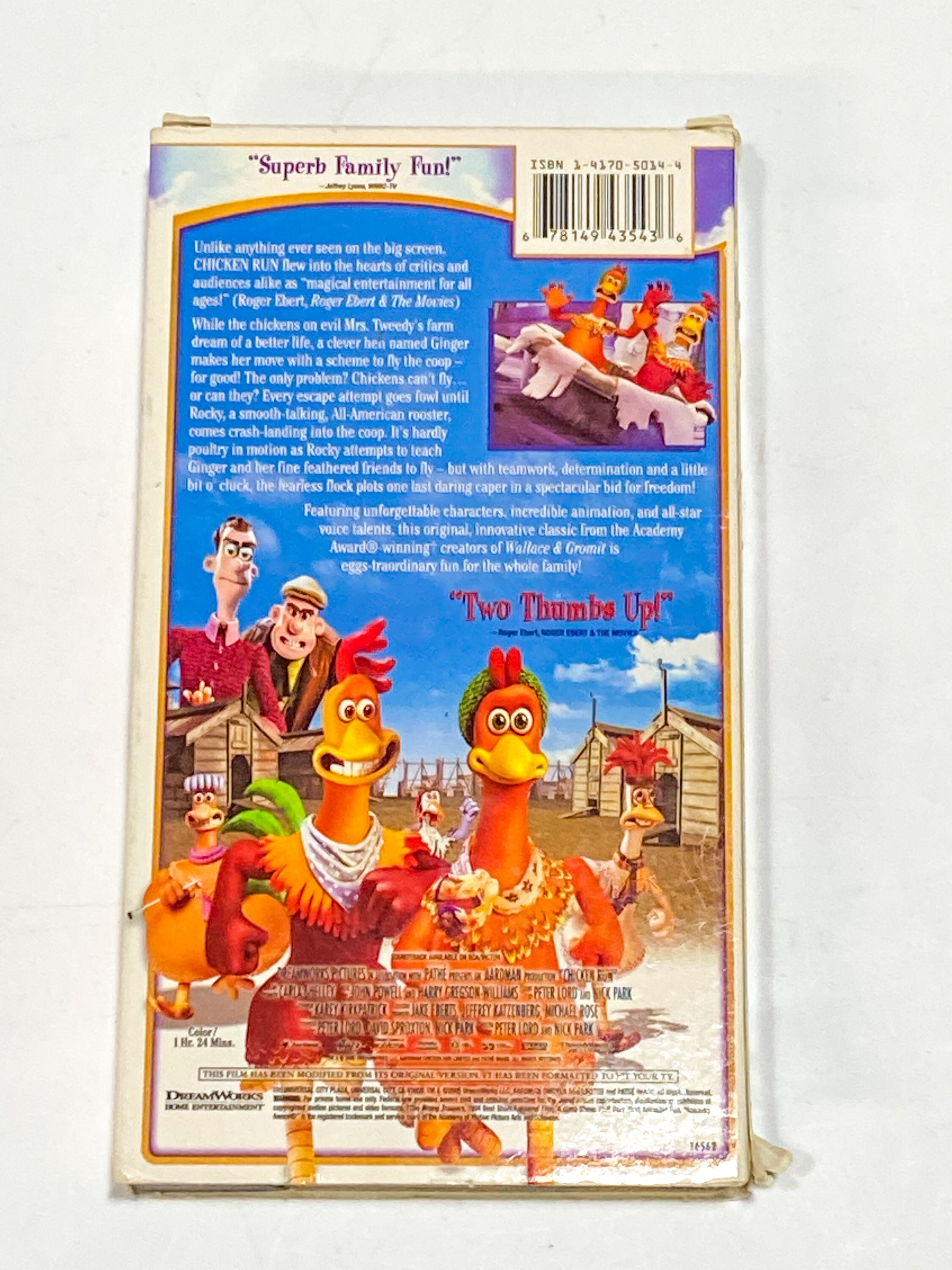 Chicken Run VCR Tape VHS Classic Movie Pre-owned Video Cassette Tape ...