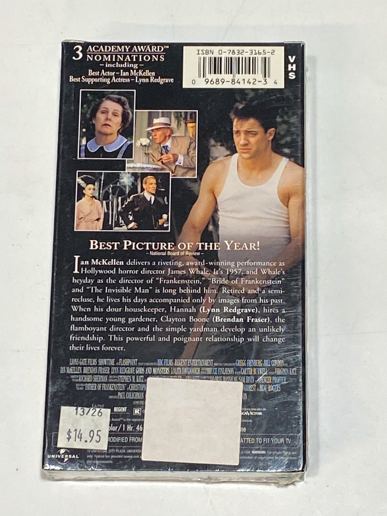 Gods and Monsters New Sealed VHS Tape Vintage VCR Tape Cult Classic ...